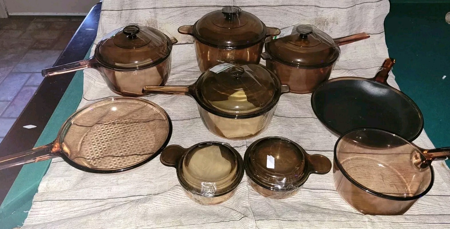 15 Piece Vision Ware Pyrex Corning Rangetop Cookware Dutch Pot Pan ...