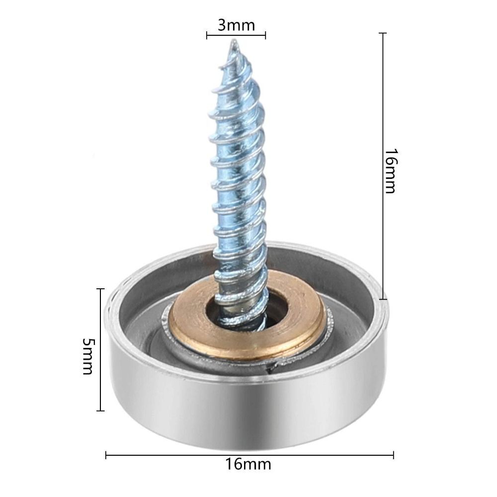 20Pcs Silver Stainless Steel Screw Cover Cap Mirror Screws Caps Coffee ...