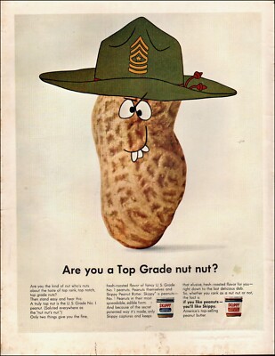 1966 Vintage ad Skippy Peanut Butter Large Peanut Art Hat Cartoon 03/18 ...
