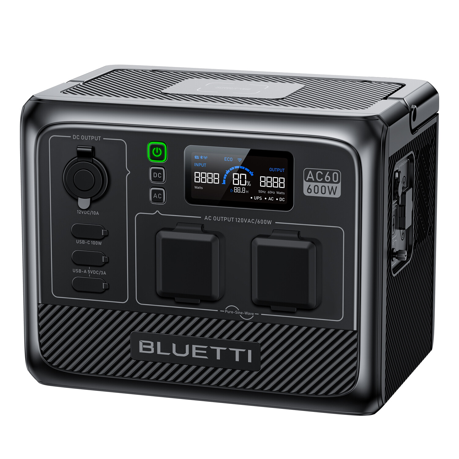 BLUETTI AC60 600W 403Wh Portable Power Station & Solar Generator for ...
