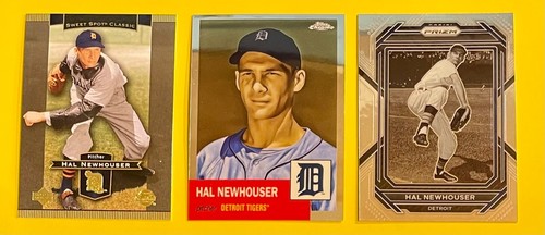 HAL NEWHOUSER, Detroit Tigers 3-card lot, 2x AL MVP 1944, 1945, 7x ALL ...