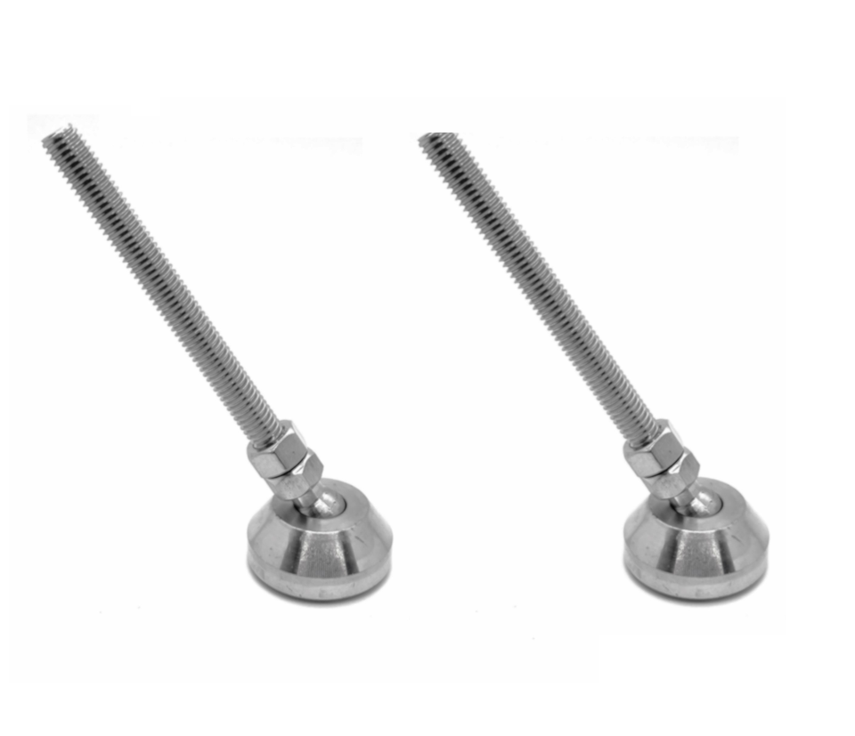 4 PCS Stainless Steel Swivel Leveling Feet, Rubber Base Pads 3/8-16 x 4 ...