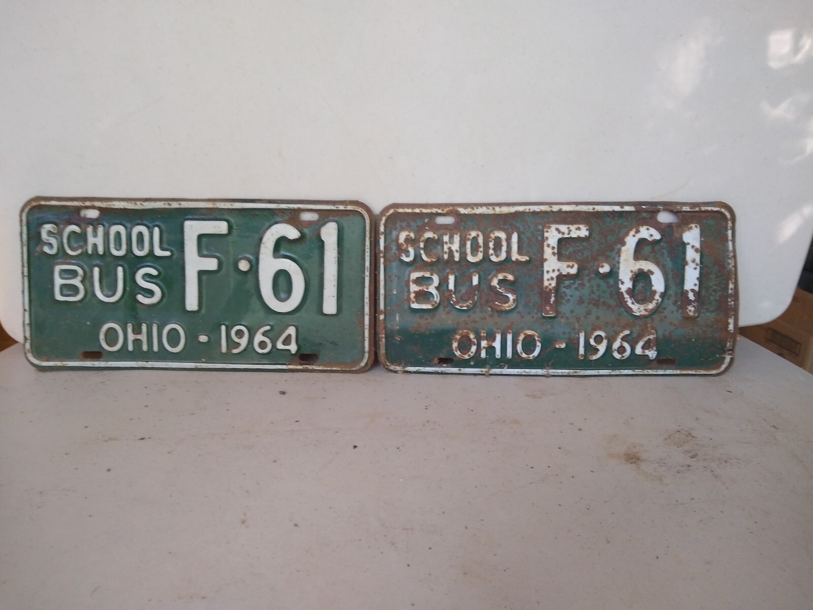 OHIO 1964 School BUS license plates matching pair F61 | eBay