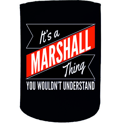 Stubby Holder - Marshall Thing Surname - Funny Novelty Christmas Gift ...