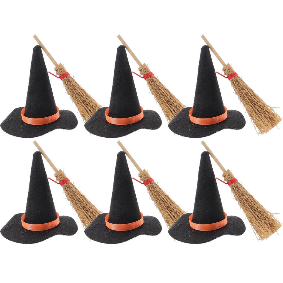 12pcs Miniature Doll House Witch Hats Mini Halloween Witch Hats and ...