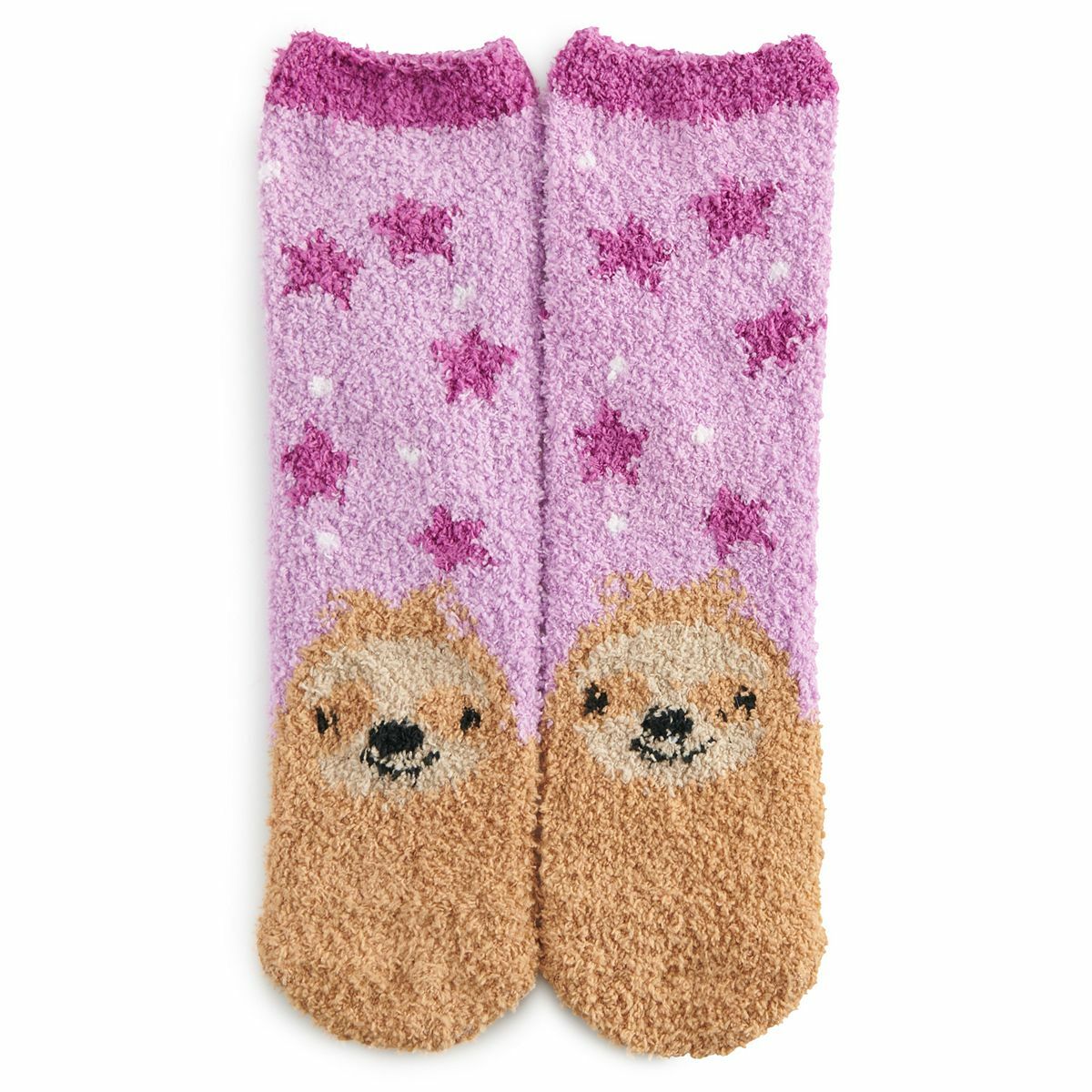 Sloth Purple Fuzzy Cozy Soft Socks - Women's - Sloths Cute animal - New ...