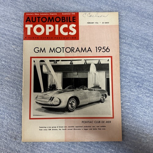 Floyd Clymer's Automobile Topics Magazine 1956 Gm Motorama | eBay