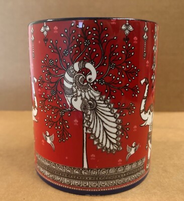 The Bombay Store 10 Oz Multicolored Indian Elephant Porcelain Coffee ...