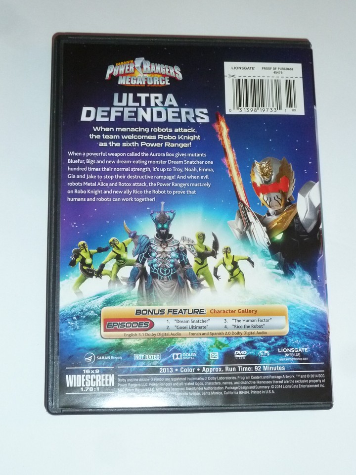 Power Rangers Megaforce: Ultra Defenders DVD MMPR TV show episodes Robo ...