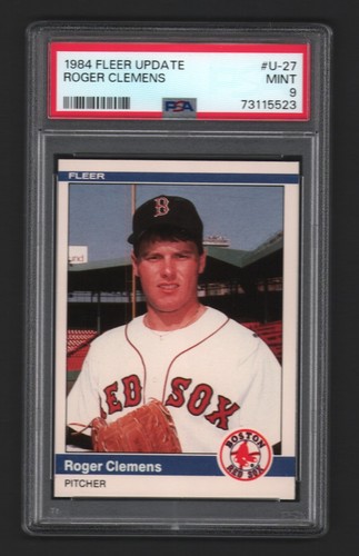 Roger Clemens Red Sox 1984 Fleer Update #U-27 Rookie Card Rc PSA 9 Mint ...
