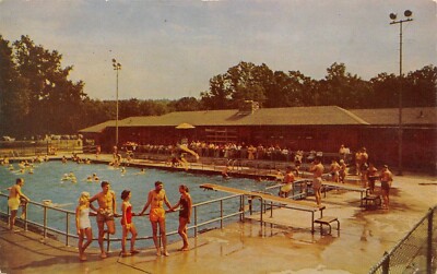 Swimming Pool Scene Lower Falls Letchworth State Park Castile,NY Vtg ...