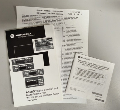 Motorola Astro Digital Spectra & Plus W4 W5 W7 W9 Mobile Radio User ...