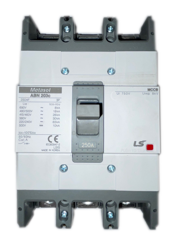 LS Metasol ABN 203c-250A LG/LS Circuit Breaker, 3P, 250Amp, 690V, 50/60 ...