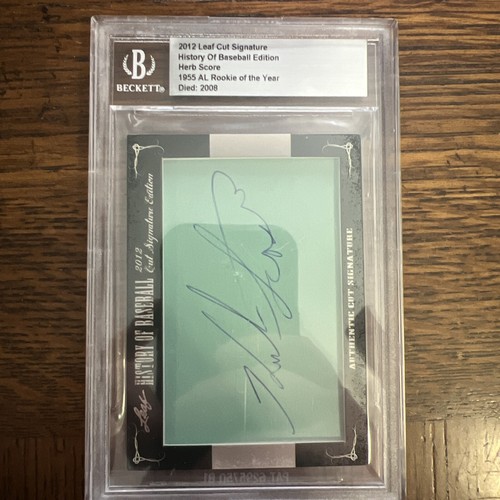 2012 Leaf History Of Baseball Herb Score CUT AUTO 1955 ROY BGS Deceased ...