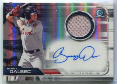 2019 Bowman Chrome Autograph Relic BCARBD Bobby Dalbec Rookie Jersey ...