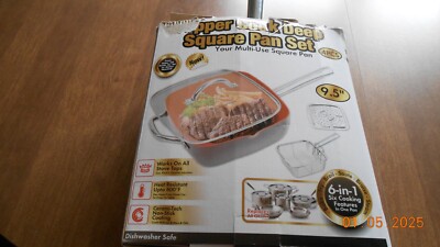 Copper Cook Deep Square Pan Set 9.5 Inches 4 Pieces Preowned | eBay