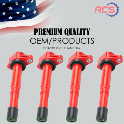 4PCS High Performance Ignition Coils For Honda Accord CR-V Civic Acura ...