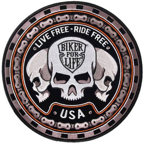 TRIO LIVE FREE RIDE FREE USA BIKER FOR LIFE DELUXE BIKER PATCH biker ...
