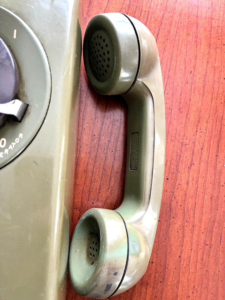 Vintage Western Electric Bell System Green Rotary Wall Mount Telephone ...