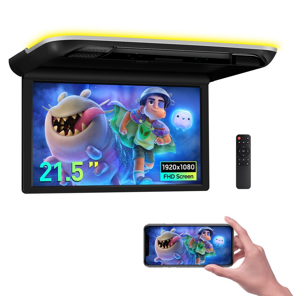 21.5" Car TV Coach Bus Flip Down Roof Monitor Overhead HD Screen 1080P ...