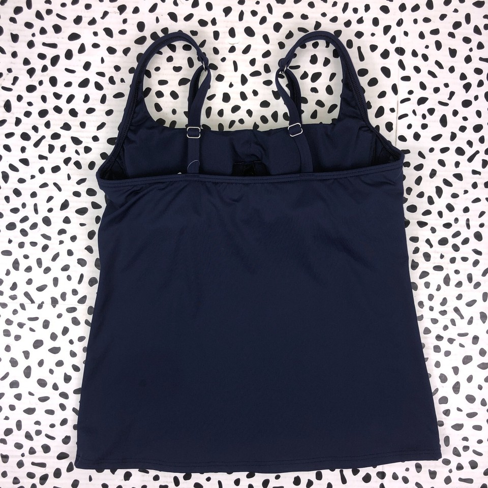 Lands End Navy Blue Square Neck Underwire Tankini SWIM TOP Reg. 6 ...