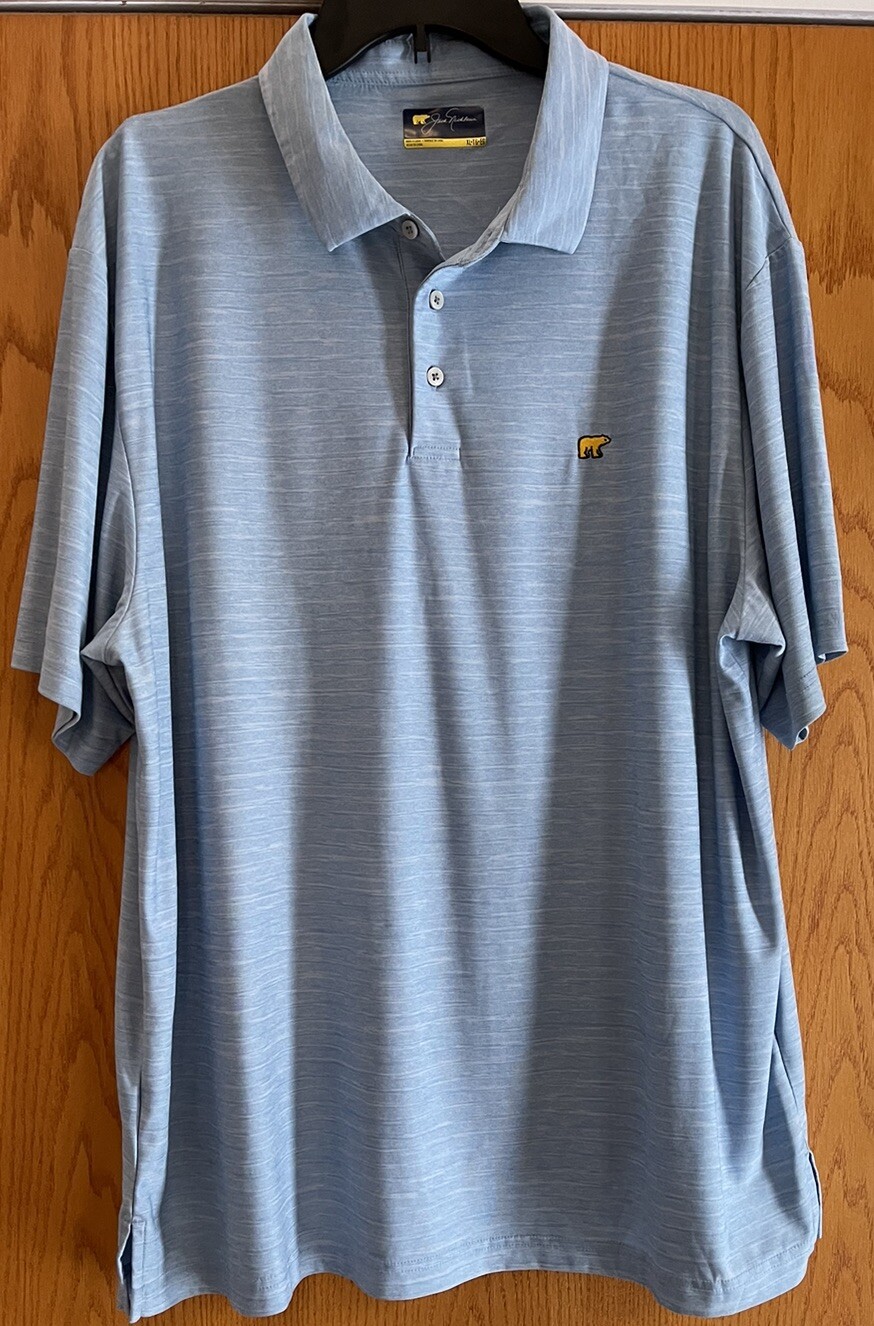 Jack Nicklaus Polo Shirt Mens XL Blue Golden Bear Logo Casual Golf ...