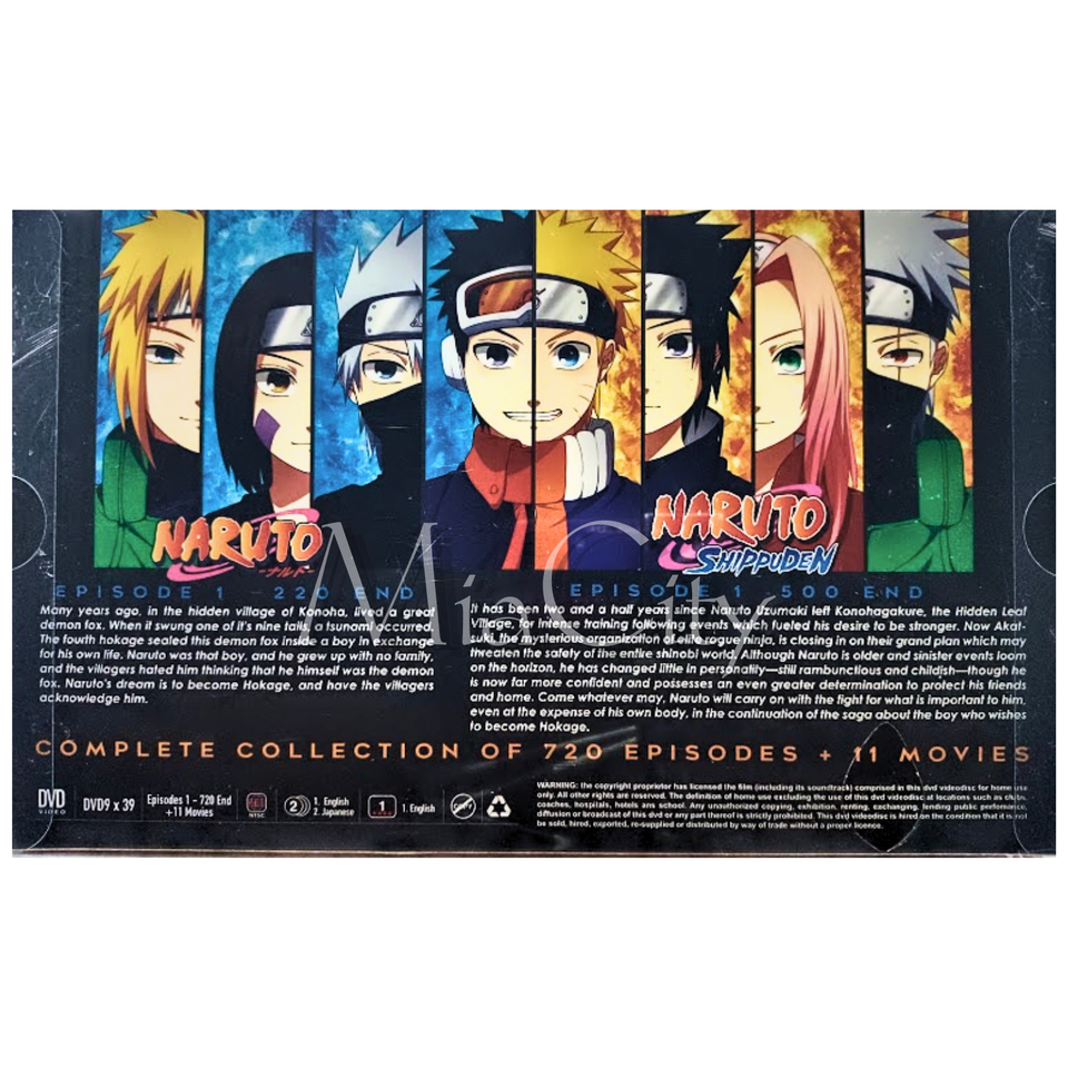 DVD - Naruto Complete Collection Episode 1 - 720 End + 11 Movies ...