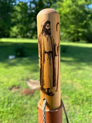 The Good Shepherd Natural Earth Tones Poplar Wood Walking Stick Hiking ...