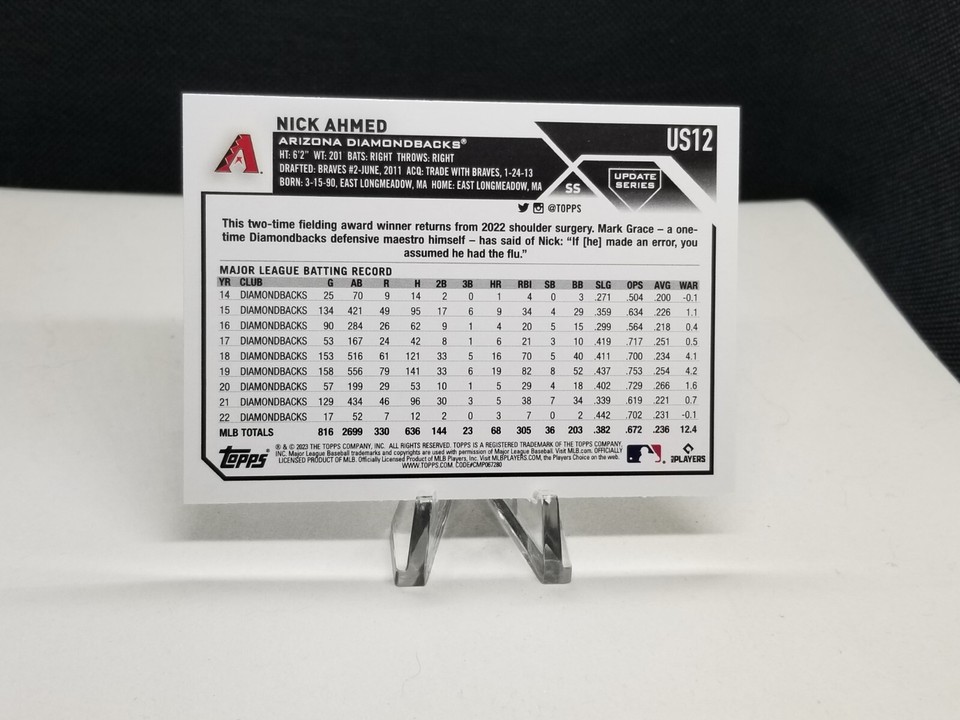 2023 Topps Update NICK AHMED Gold Foil #US12 | eBay