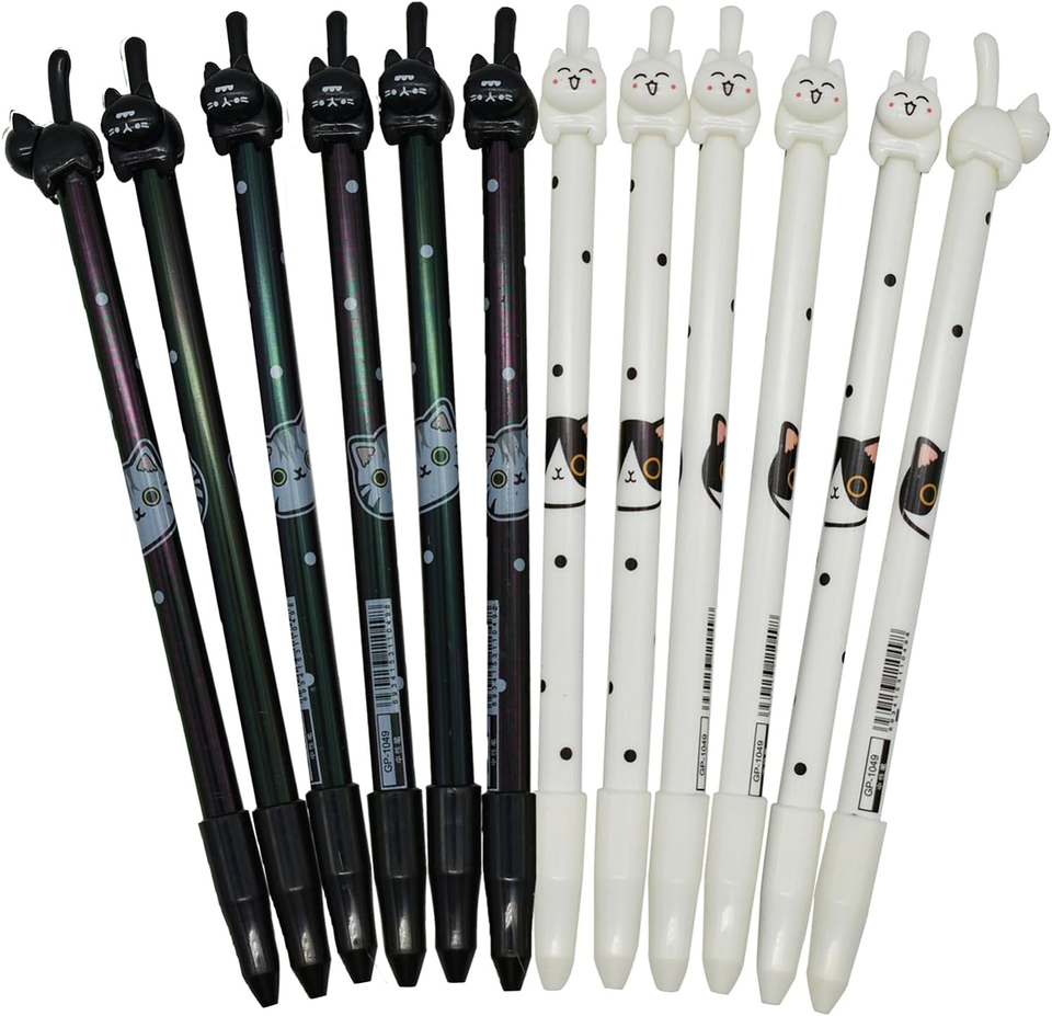 30PCS Kawaii Cat Pens Cat Tail Gel Pen for Cat Lovers Cute Animal Pens ...