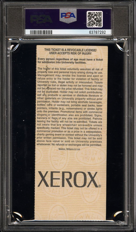 Notre Dame USC Bush Push Football Ticket Stub PSA Leinart TD 10/15/05 ...