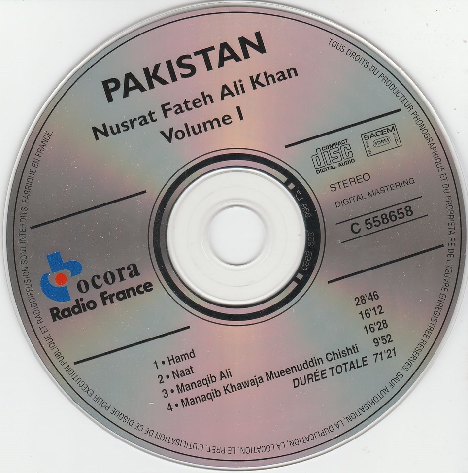 NUSRAT FATEH ALI KHAN En Concert A Paris Volume 1 French CD 1997 Ocora ...