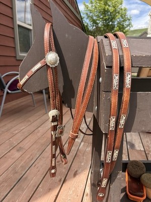 Arianism/Large Pony Size Western Show bridle with silver | eBay