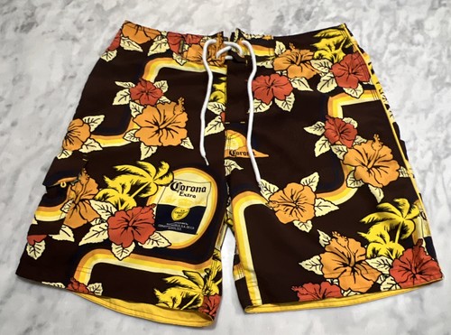 Corona Extra Beer Board Shorts Mens Medium Swim Trunks Floral Unlined ...