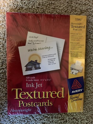 AVERY Textured Postcards, Heavyweight, for Inkjet Printer #3380 (New ...