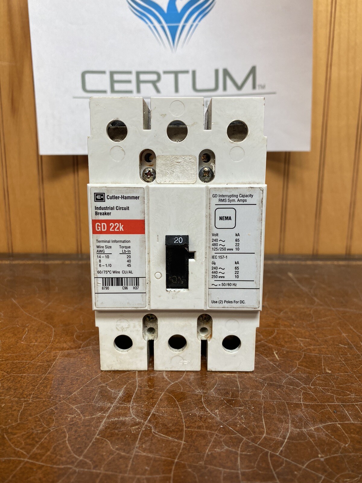 CUTLER HAMMER GD22K CIRCUIT BREAKER 20 AMP A-2-10 | eBay