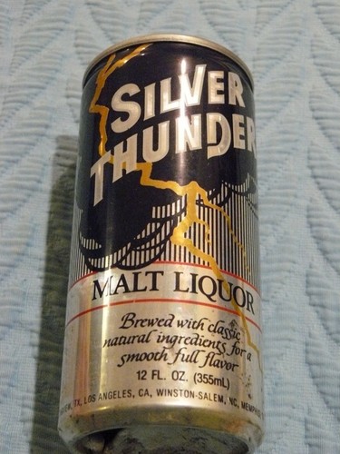 Black SILVER THUNDER MALT LIQUOR BEER 12 OZ Pull-Tab OPEN BOT empty ...