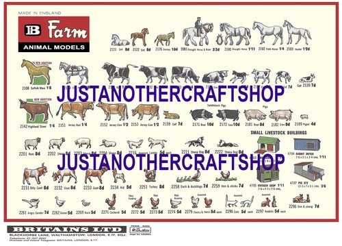 Britains Models Farm Animals 1966 Large A3 Size Poster Advert Leaflet ...