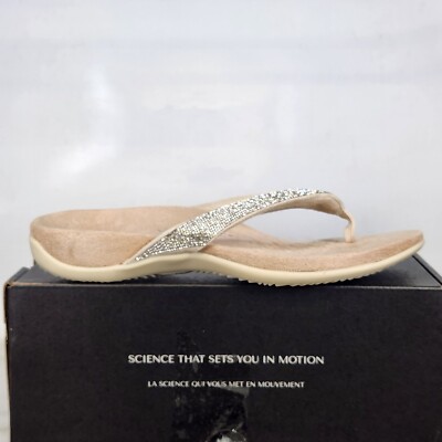 Size 8.5 - Vionic Dillon Shine - Cream / Rhinestones | eBay