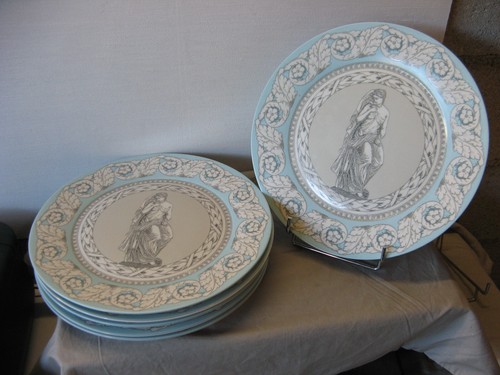 Très beau lot de 6 grandes assiettes plates Geneviève Lethu modèle ...