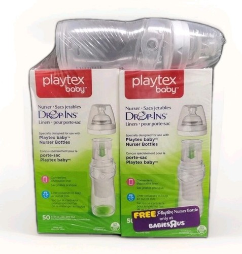 2 Playtex Baby Drop Ins Liners Nurser Bottle 8-10 oz 50 Ct 100 Total ...