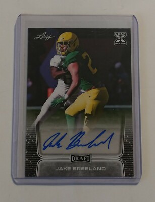 🔥2020 LEAF FOOTBALL #BA-JB2 JAKE BREELAND ROOKIE AUTO LOS ANGELES RAMS ...