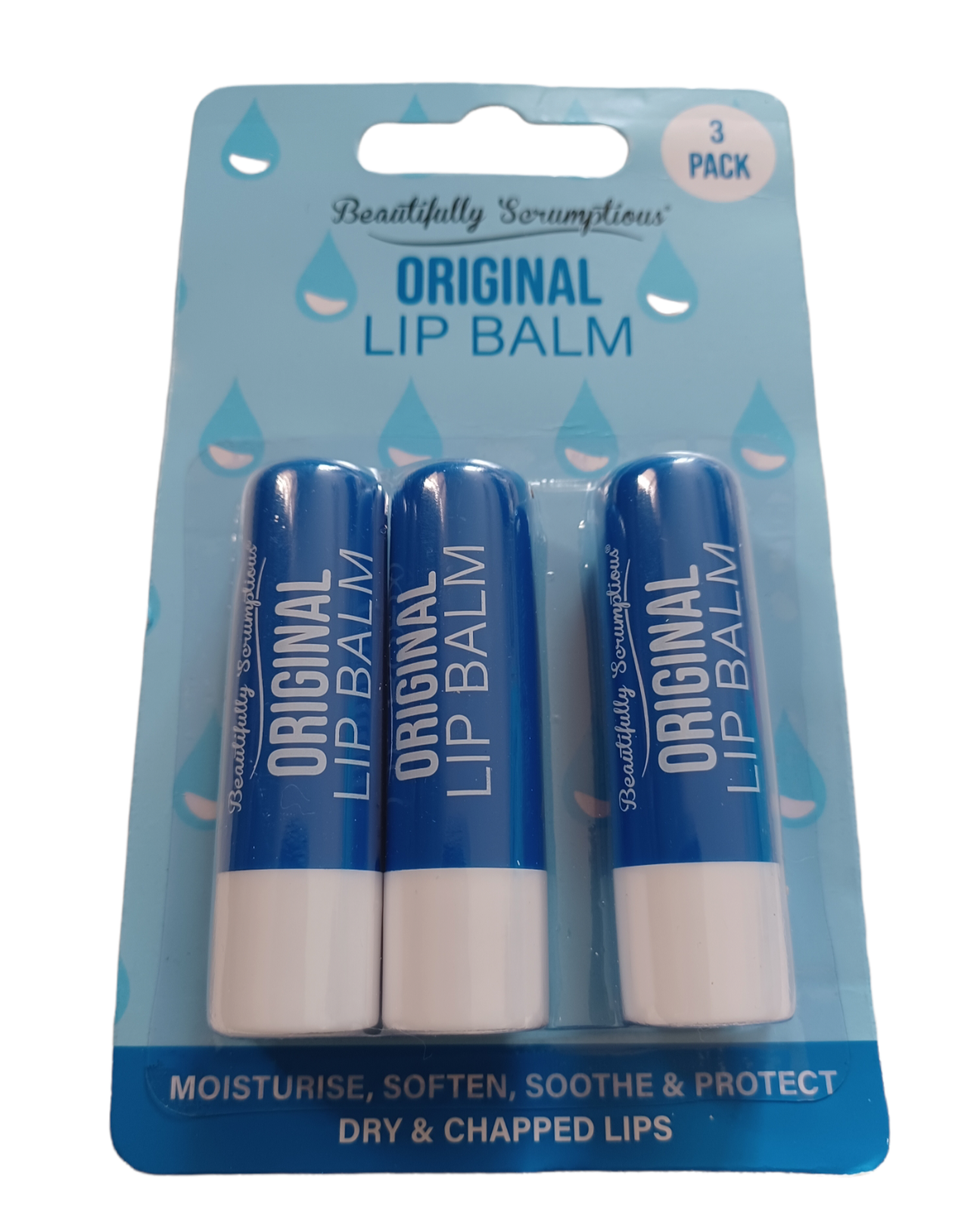 3x Beautifully Scrumptious Lip Balm Aloe Vera -Strawberry & Original ...