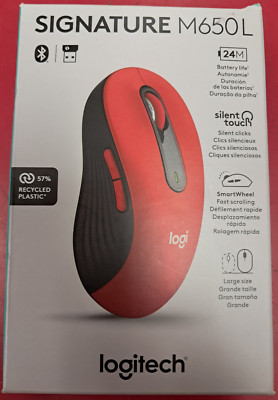SIgnature M650 L Wireless Mouse - Red 97855167668| eBay