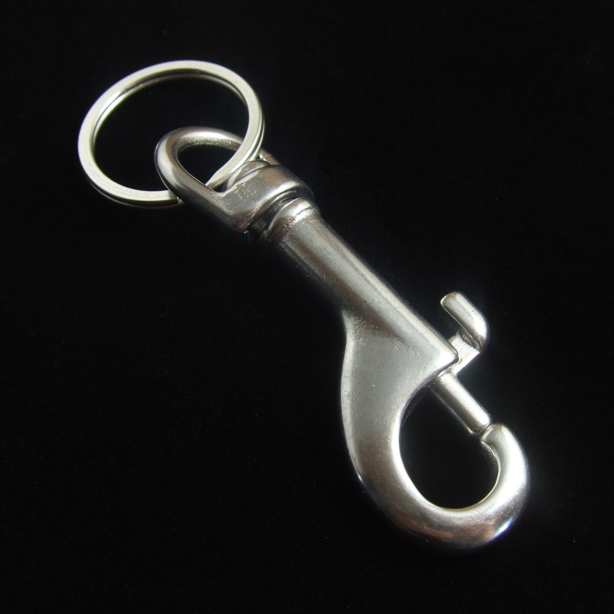 Stainless Steel Keychain Trigger Snap Swivel Bolt Snap Split Ring Key ...
