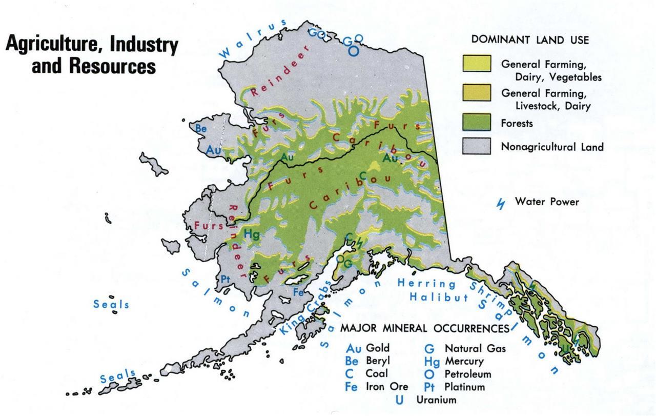 ALASKA RESOURCES & INDUSTRY MAP GLOSSY POSTER PICTURE PHOTO PRINT ...