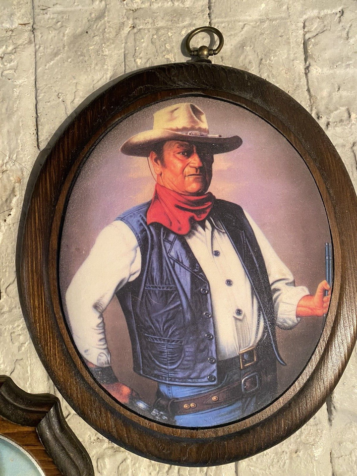 1970's John Wayne Raised Art Portraits on Wood Plaques Wall Hangings ...