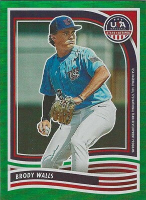 2024 Panini Stars & Stripes USA Baseball Silver Green #133 Brody Walls ...