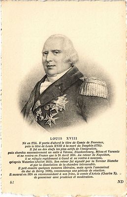 CPA Louis XVIII, Comte de Provence Royalty Nobelty (314438) | eBay