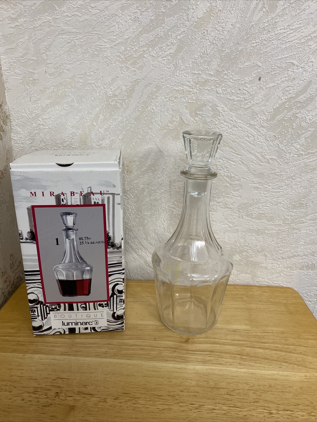 LUMINARC France Boutique Mirabeau Wine Decanter Bottle and Stopper NEW ...